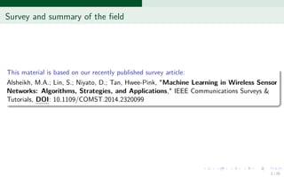 Machine Learning (ML) in Wireless Sensor Networks (WSNs) | PDF