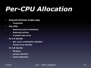 Linux Memory Management | PPTX | Operating Systems | Computer Software and Applications