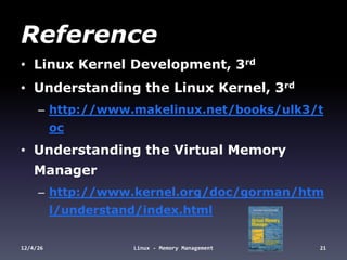 Linux Memory Management | PPTX | Operating Systems | Computer Software and Applications