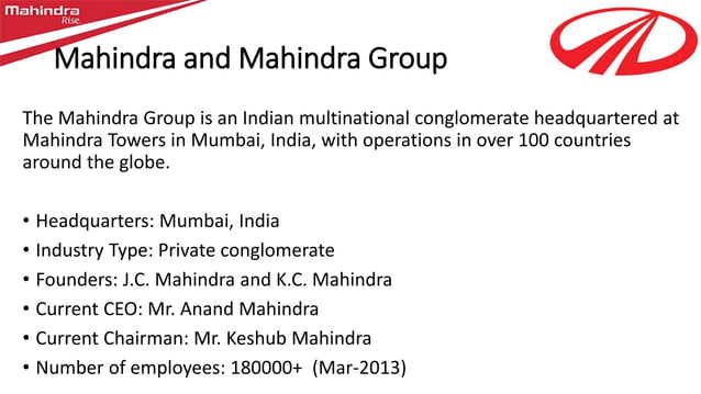 Mahindra & Mahindra - Nashik Plant Visit | PPTX