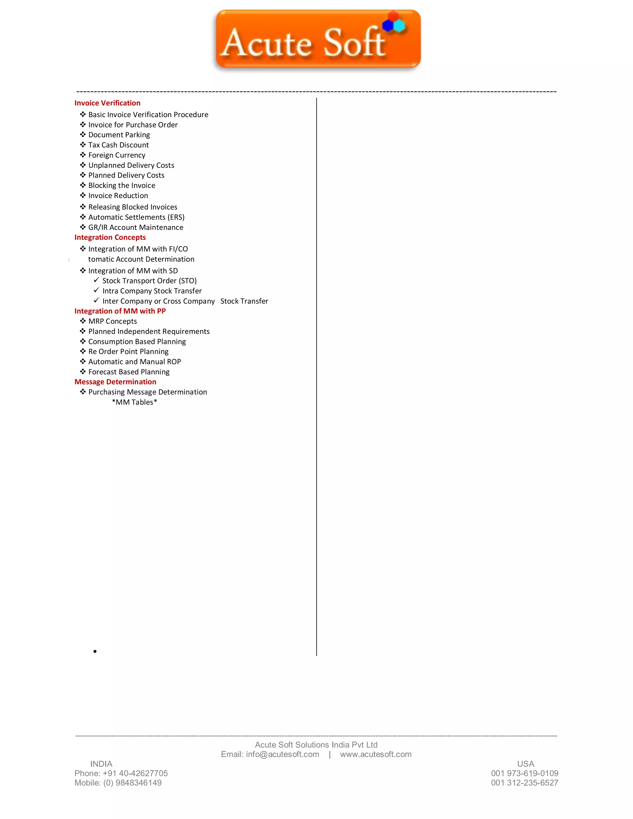 SAP MM Online Training | Materials Management Course ... | PDF