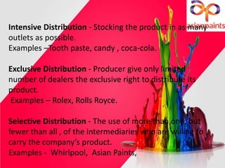Distribution channel of asian paint | PPTX