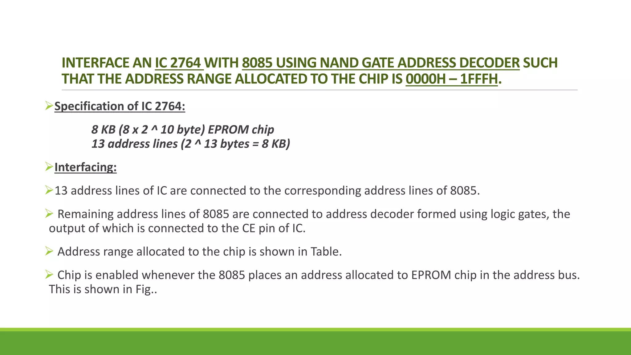 8085 Interfacing with I/O Devices or Memory | PPSX