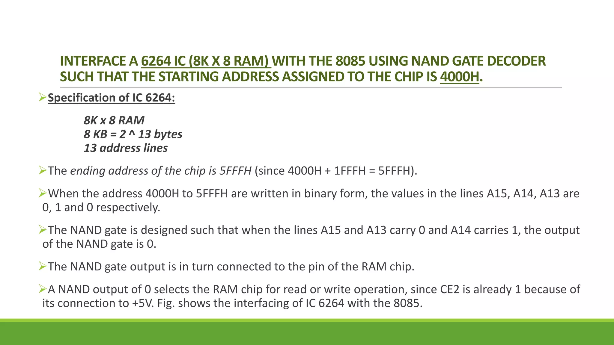 8085 Interfacing with I/O Devices or Memory | PPSX