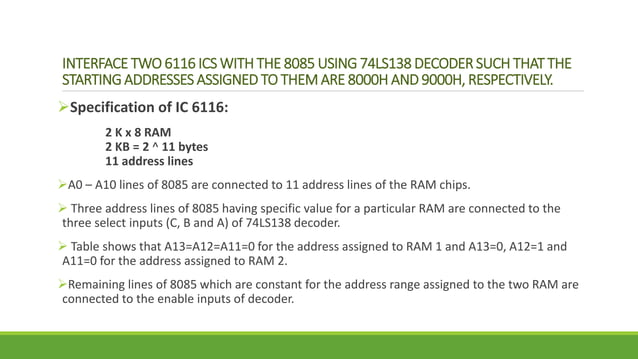 8085 Interfacing with I/O Devices or Memory | PPSX