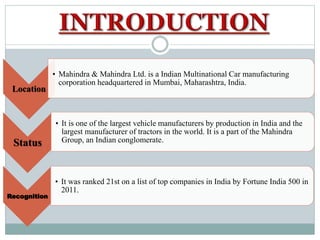 MAHINDRA AND MAHINDRA | PPT
