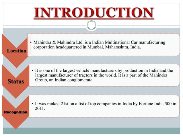 MAHINDRA AND MAHINDRA | PPT