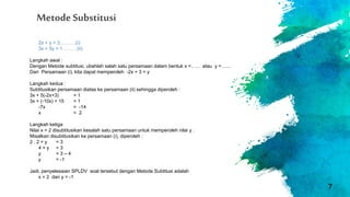 Matematika sistem persamaan linear dua variabel | PPTX