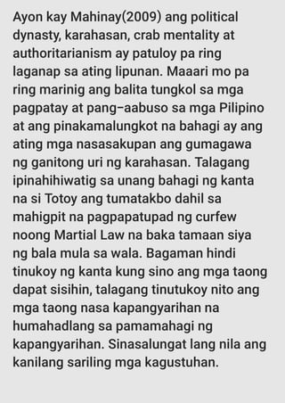 TATSULOK by bamboo based on the study of Mahinay | PDF
