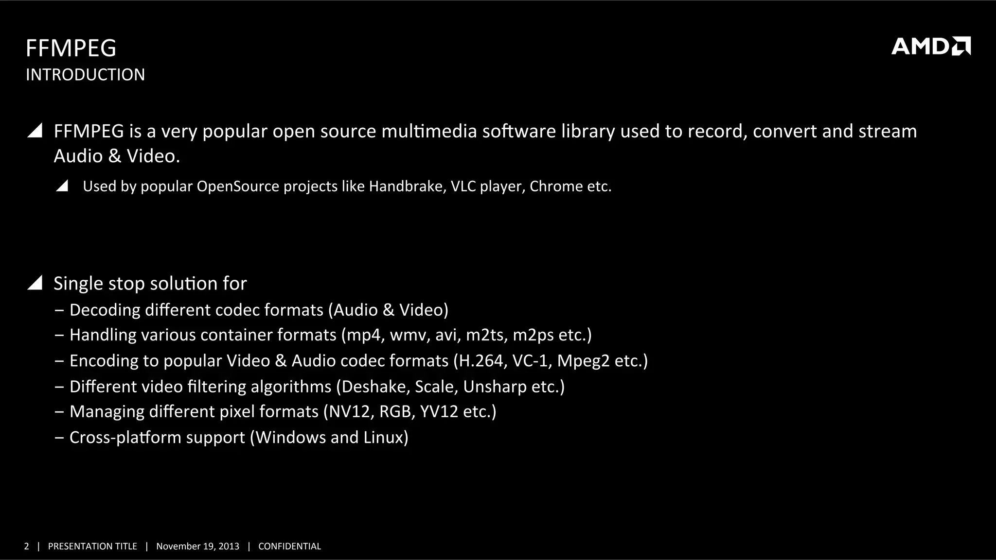 MM-4092, Optimizing FFMPEG and Handbrake Using OpenCL and Other AMD HW Capabilities, by Srikanth ...