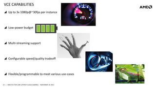 AMD VIDEO CODING ENGINE: THE ROUTE TOWARDS LOW-LATENCY CLOUD GAMING ...
