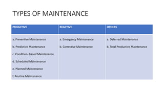 Maintenance of SNLS Machine | PPTX