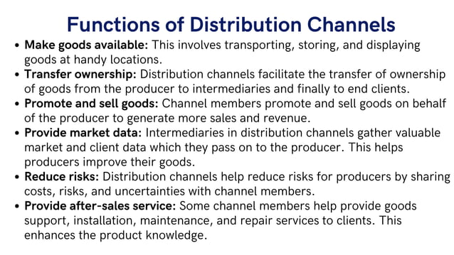 MM- Channel of Distribution (Functions and Importance) and VMS | PPT