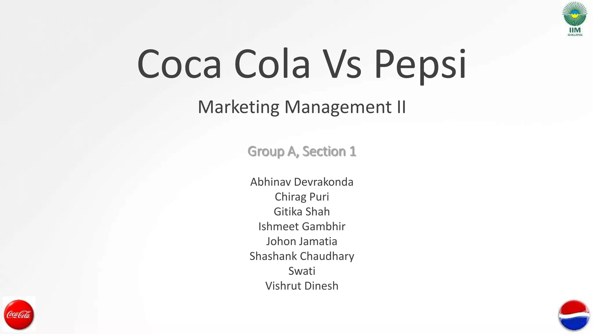 Coca-Cola Vs Pepsi | PPT