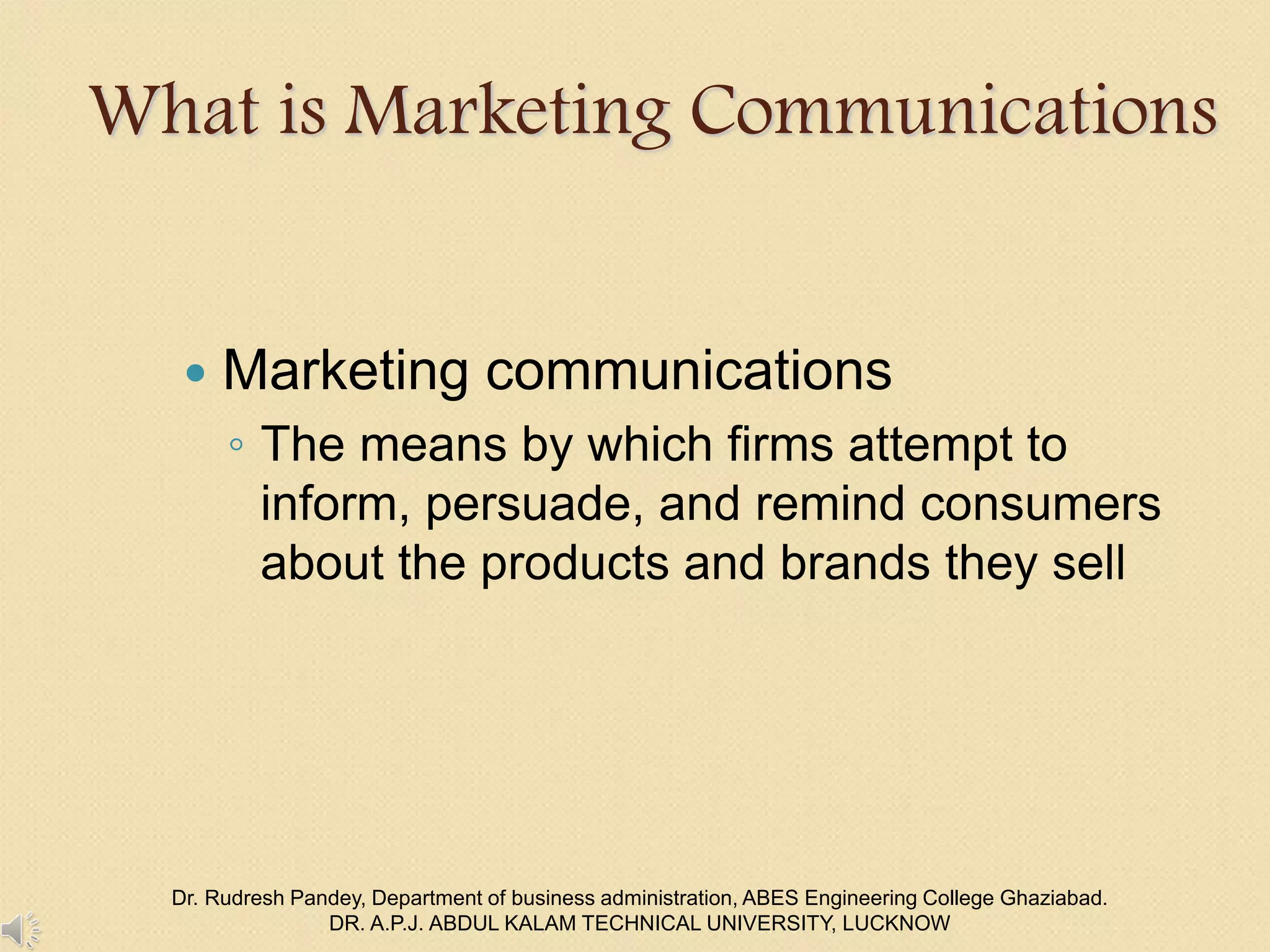 MM II - KMB 208 unit iv Integrated Marketing Communications - IMC | PPT