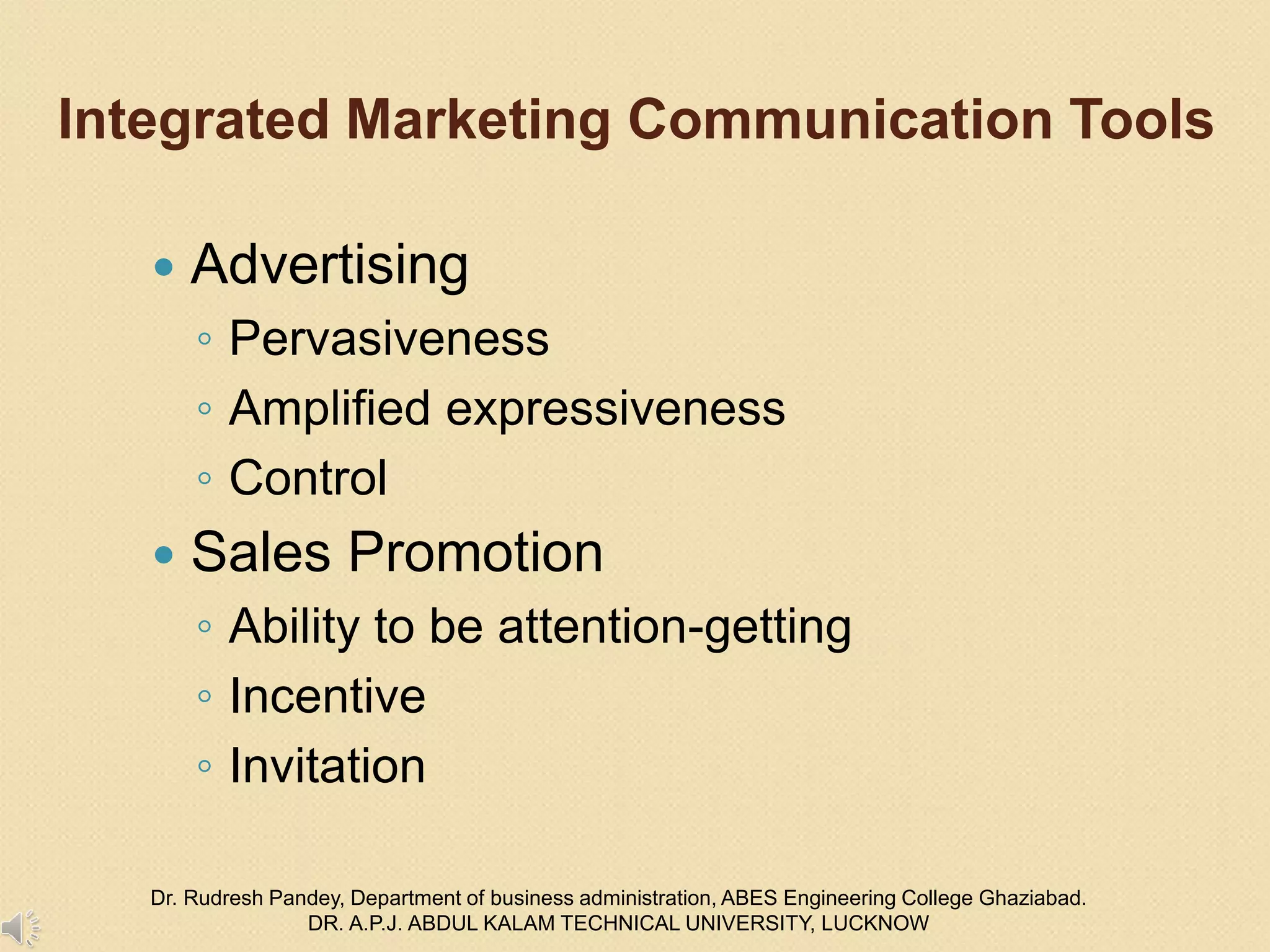 MM II - KMB 208 unit iv Integrated Marketing Communications - IMC | PPT