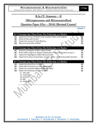 [Question Paper] Microprocessor and Microcontrollers (Revised Course ...