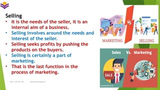 Marketing Management, objectives, concepts, functions, scope and etc | PPT