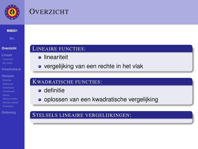 Math: systems (Dutch) | PPT