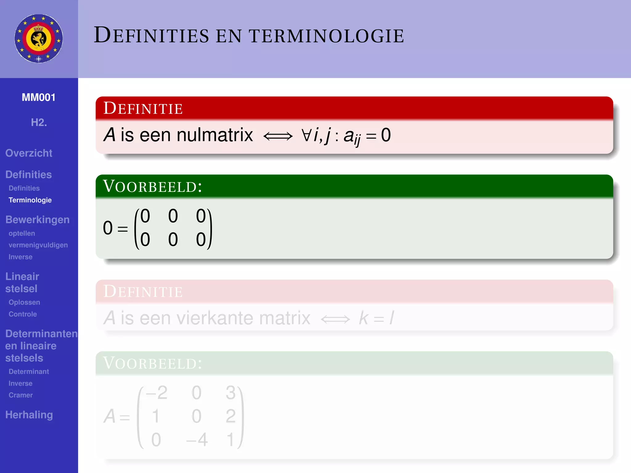 Math: matrices (Dutch) | PPT