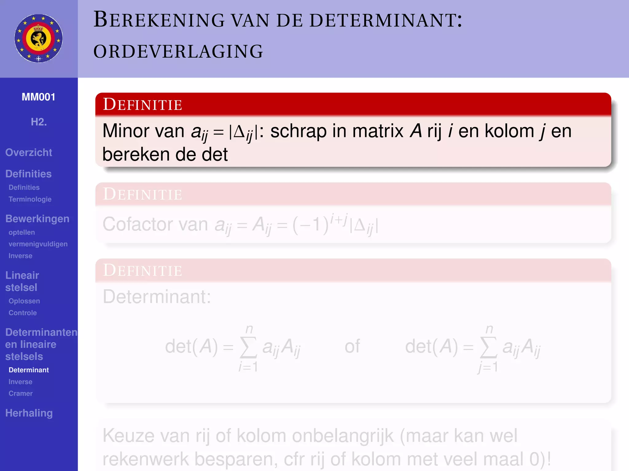 Math: matrices (Dutch) | PPT