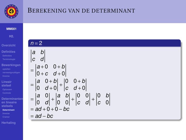 Math: matrices (Dutch) | PPT