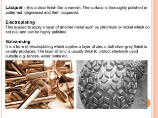 finishes on materials | PPTX