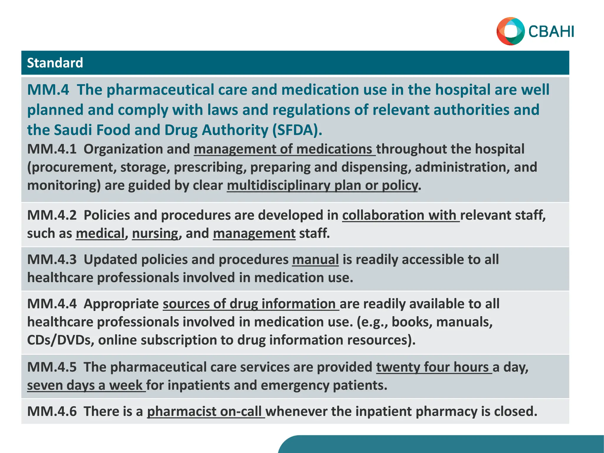 CBAHI standards Medication Management 1-5.pdf | Health Insurance ...