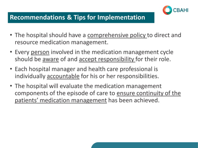 CBAHI standards Medication Management 1-5.pdf | Health Insurance ...