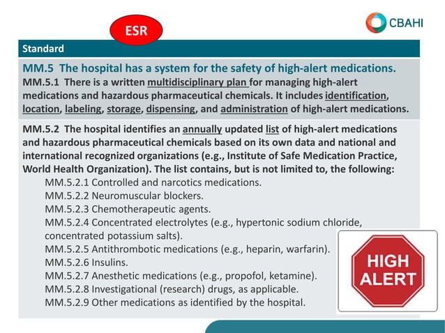 CBAHI standards Medication Management 1-5.pdf | Health Insurance ...
