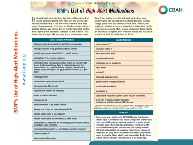 CBAHI standards Medication Management 1-5.pdf | Health Insurance ...