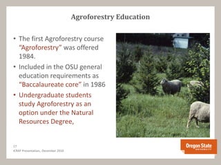 Agroforestry education, research and development | PDF