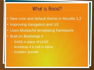 Moodle Moot IE/UK 2017 Creating a child theme for Boost | PDF