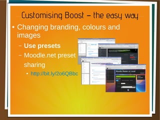 Moodle Moot IE/UK 2017 Creating a child theme for Boost | PDF