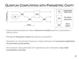 J07.00011 : Superconducting Parametric Cavities as an “Optical” Quantum Computation Platform ...