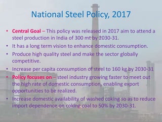 Iron and Steel Industry in India ( Seminar Presentation) | PPTX