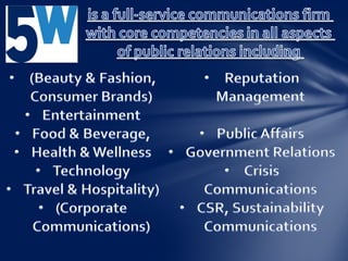 Marketing Campaign - 5W Public Relations - | PDF
