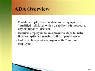 Mm411 chapter 12 disability discrimination power point outline | PPT