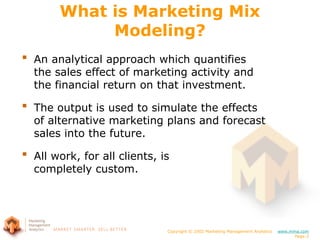 Market Mix Modeling Overview for Data Analytics | PPT