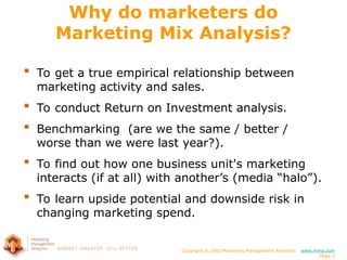 Market Mix Modeling Overview for Data Analytics | PPT
