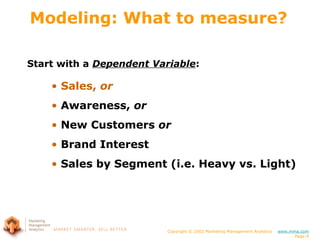 Market Mix Modeling Overview for Data Analytics | PPT