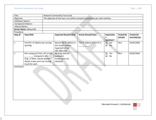 Network Connectivity Test Script | PDF