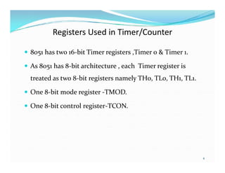 Timer And Counter in 8051 Microcontroller | PPT