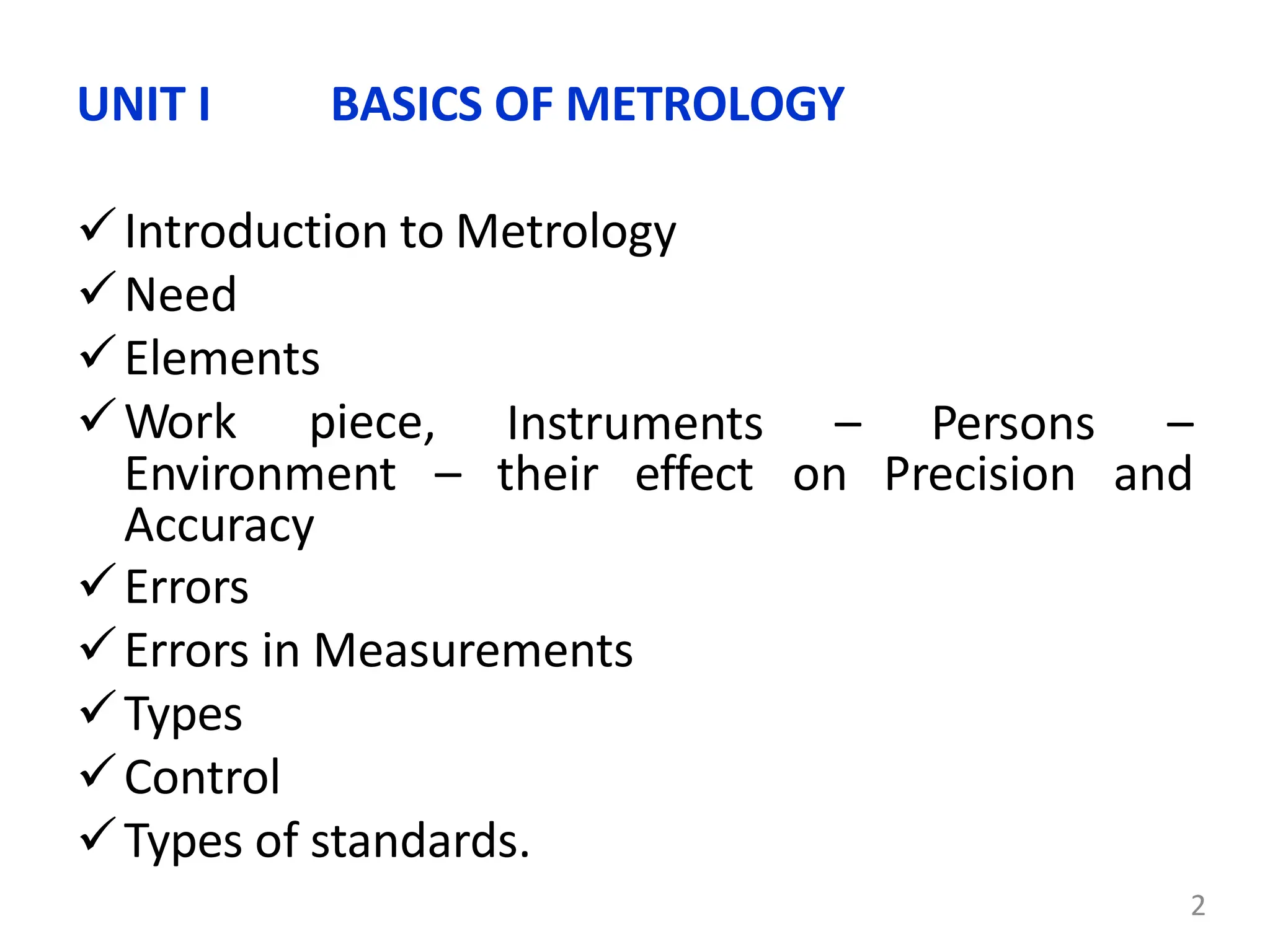 Metrology Measurements and All units PPT | PPT