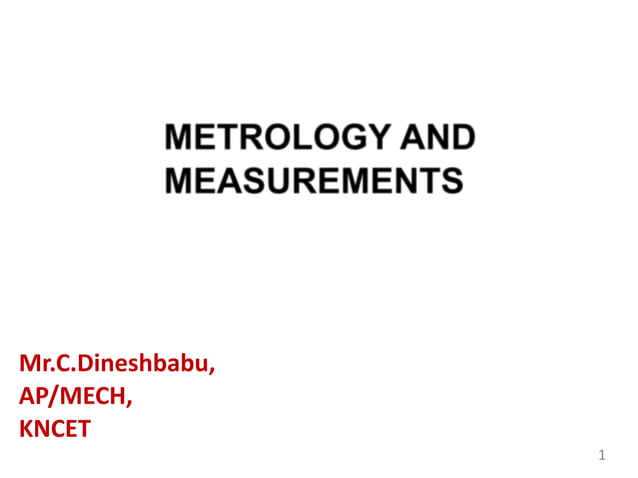 Metrology Measurements and All units PPT | PDF | Physics | Science