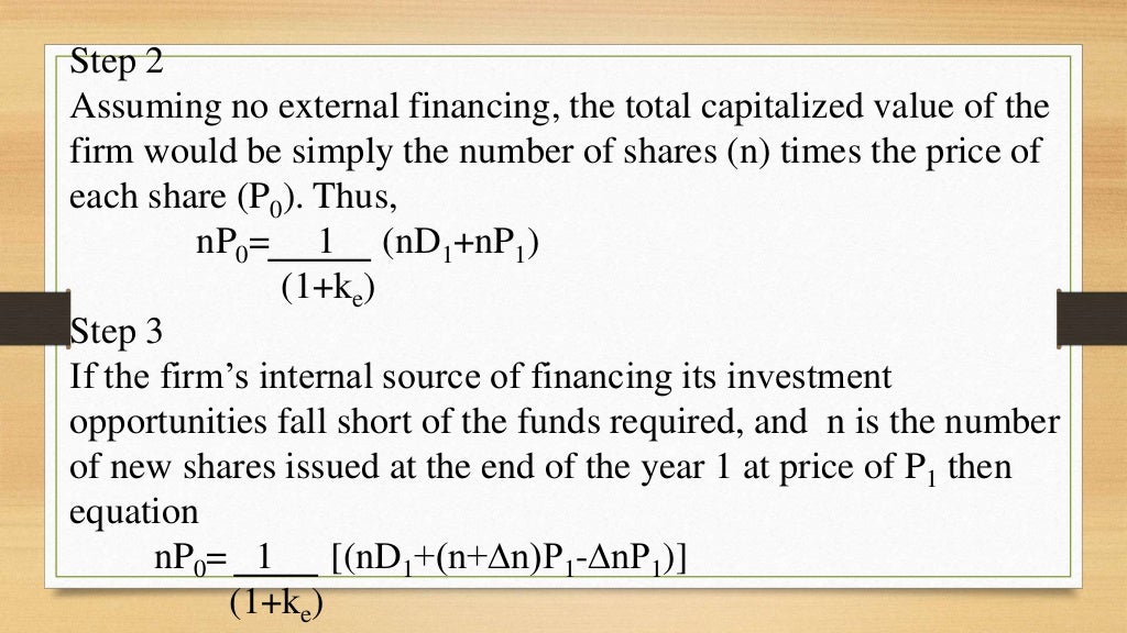 Mm approach of dividend policy