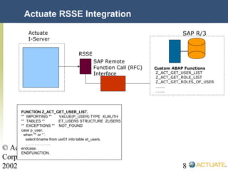 Actuate BI implementation for MassMutual's SAP BW | PPT