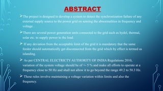 Power grid detection failure by on sensing frequency | PPT