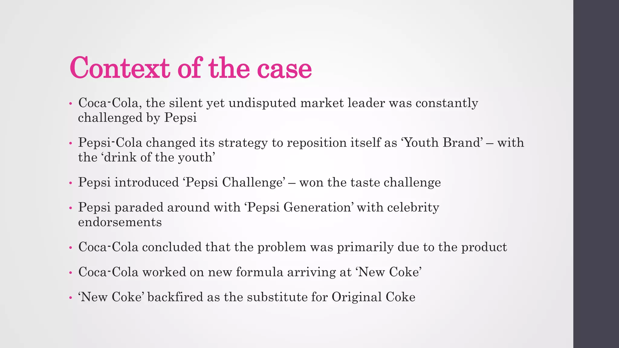 Coke vs. Coke Case Study for Marketing Management | PPTX
