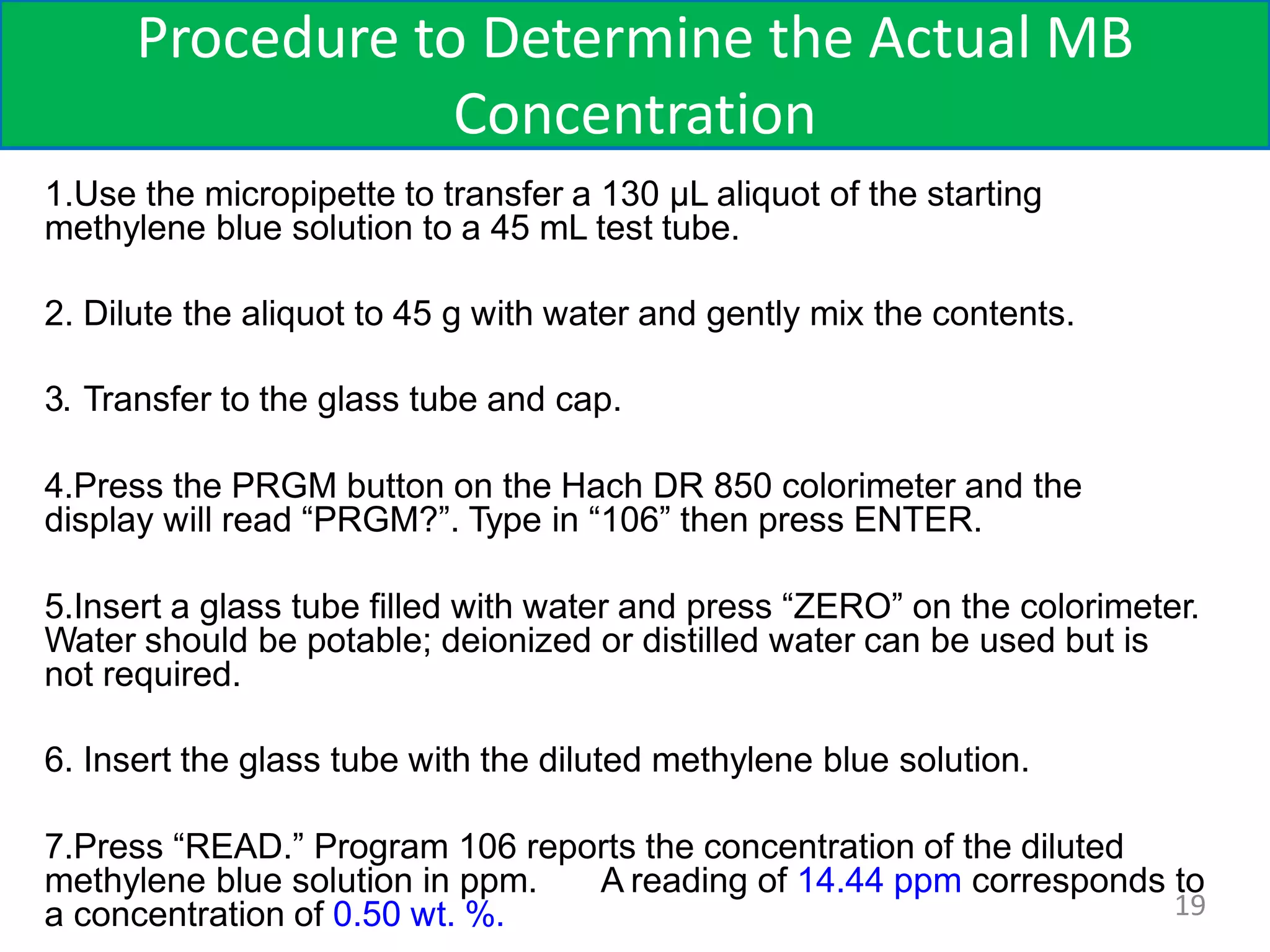 Modified Methylene Blue (MMB) Test Procedure | PDF